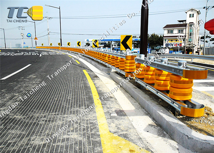 Diameter 370mm Reflective Strips Highway Roller Barrier